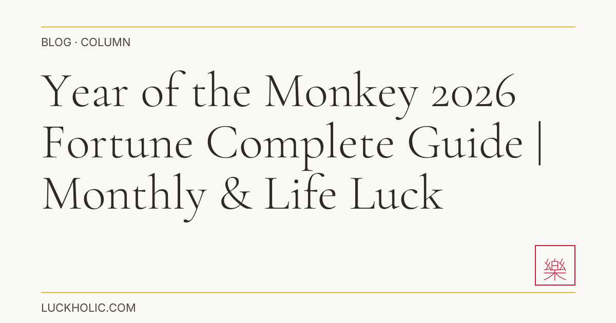 Year of the Monkey 2026 Fortune Complete Guide | Monthly & Life Luck